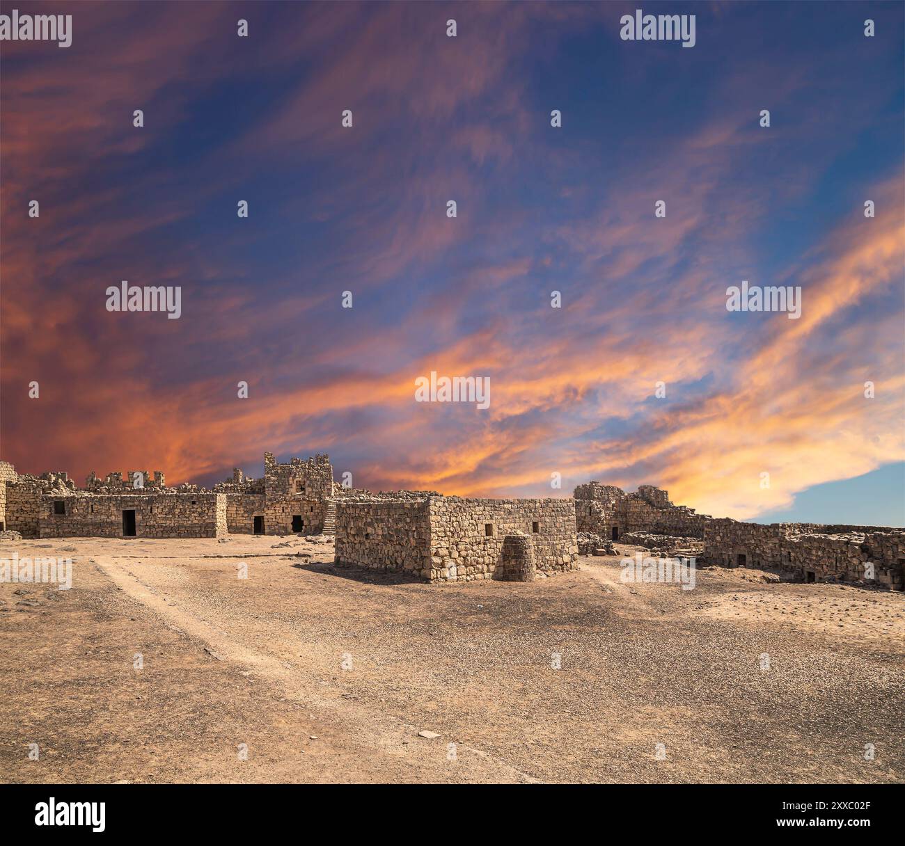 Ruins of Azraq Castle (Qasr al-Azraq) is a crusader castle (300AD ...
