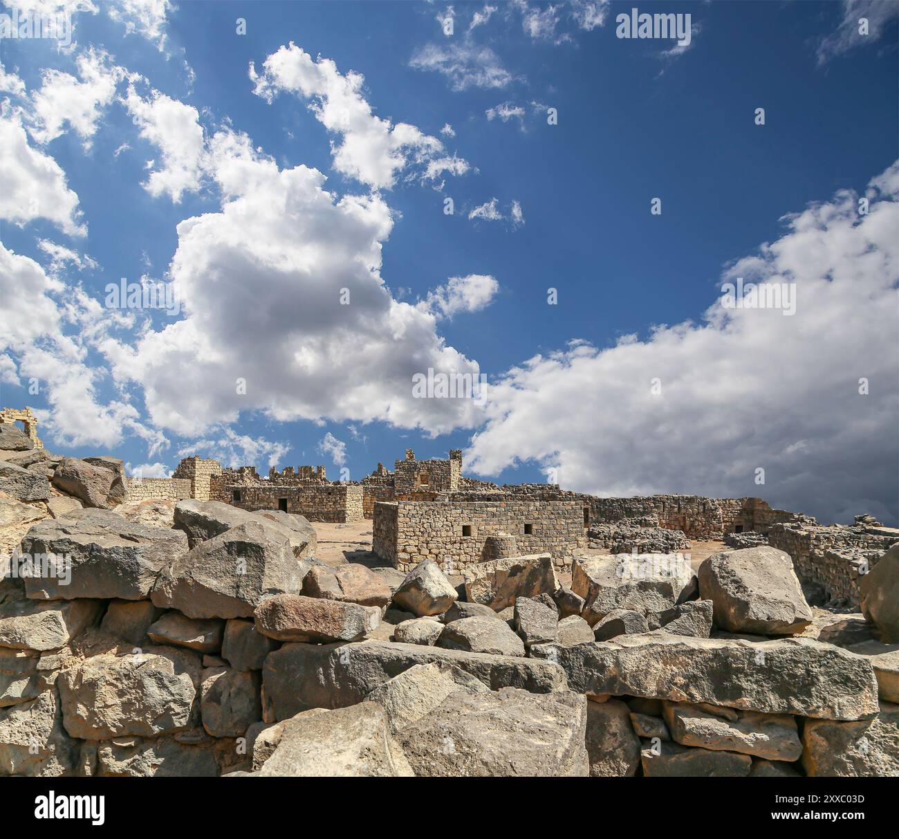 Ruins of Azraq Castle (Qasr al-Azraq) is a crusader castle (300AD ...