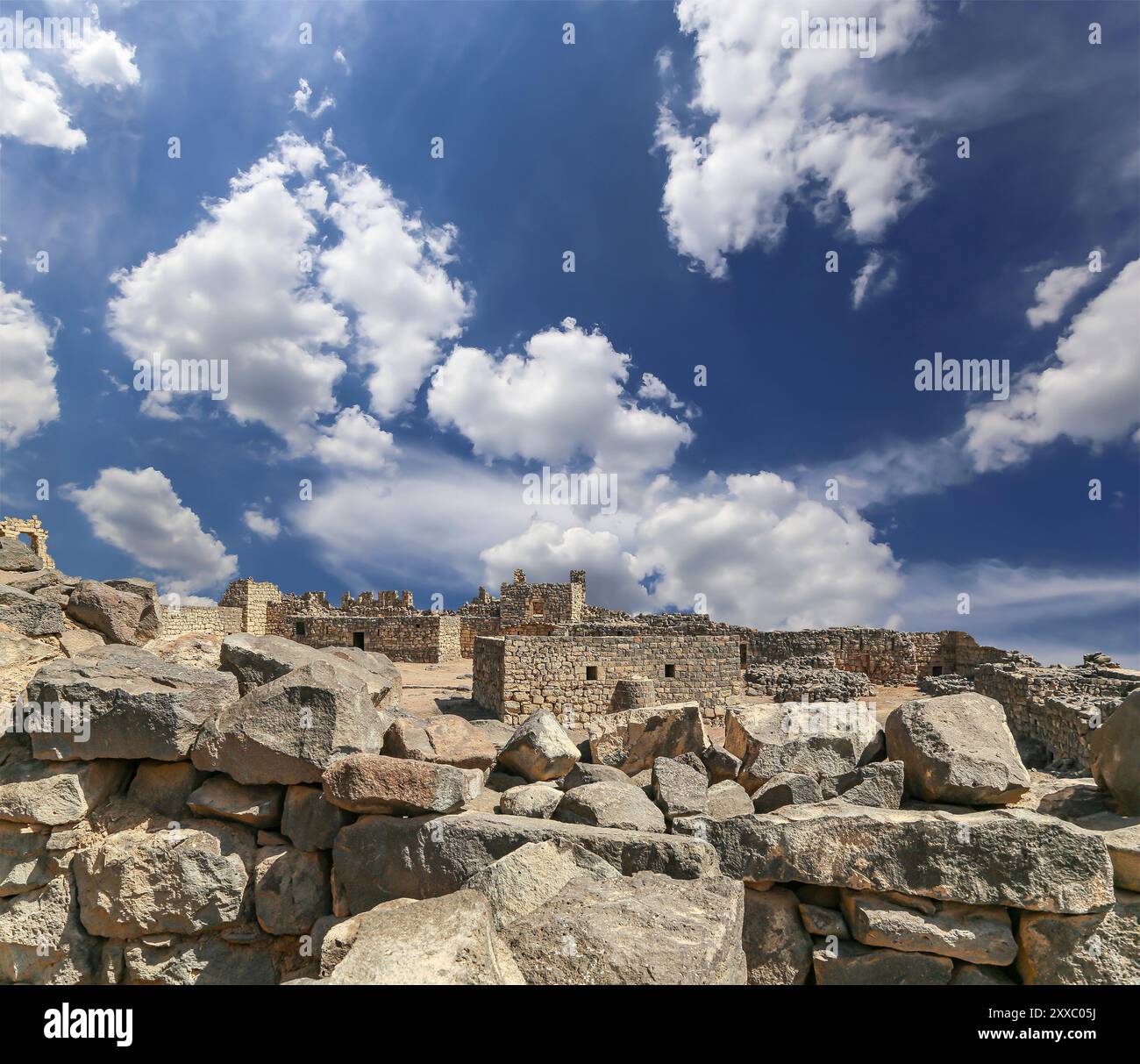 Ruins of Azraq Castle (Qasr al-Azraq) is a crusader castle (300AD ...