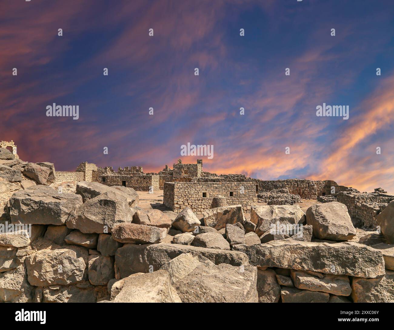 Ruins of Azraq Castle (Qasr al-Azraq) is a crusader castle (300AD ...