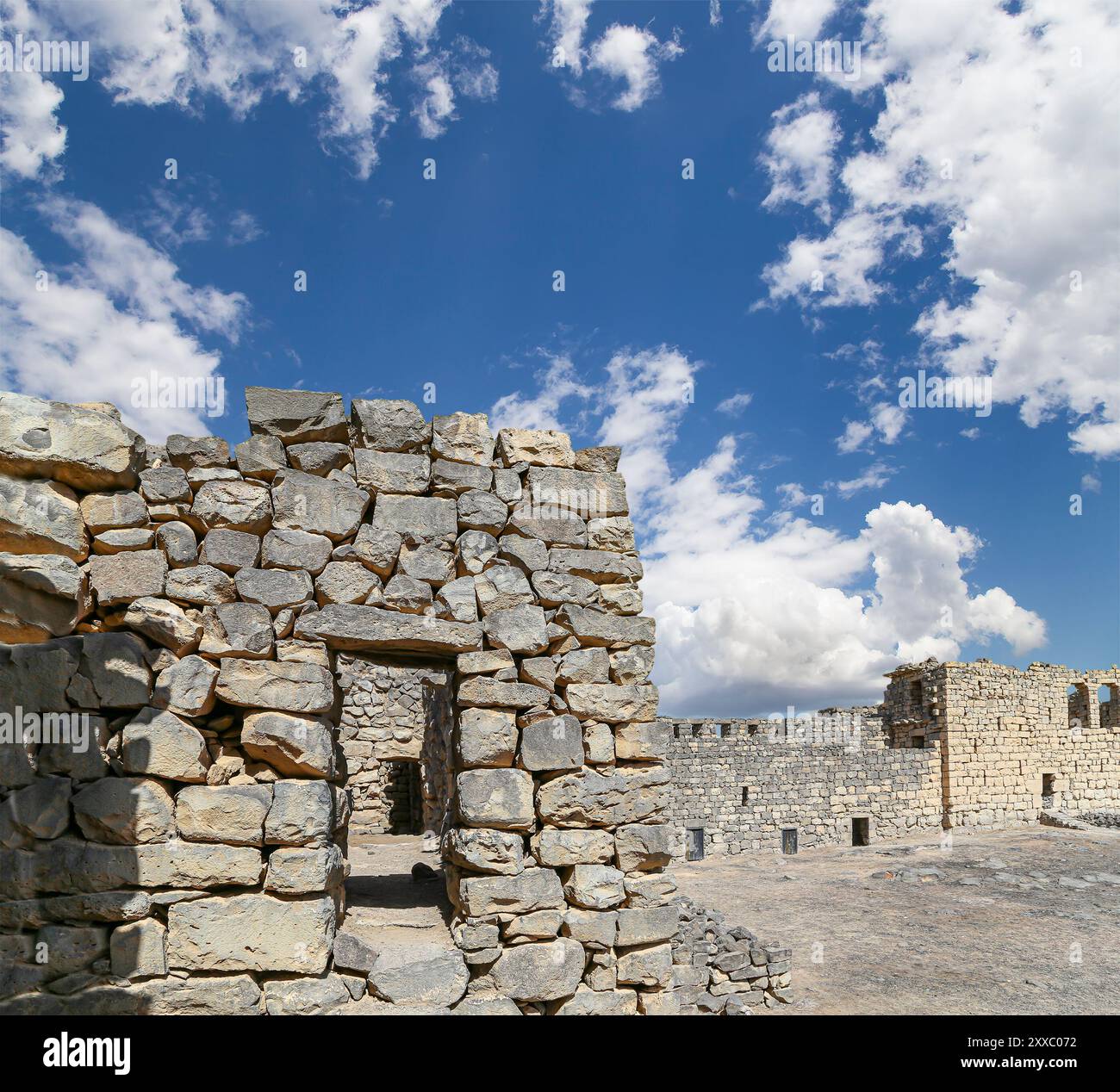 Ruins of Azraq Castle (Qasr al-Azraq) is a crusader castle (300AD ...