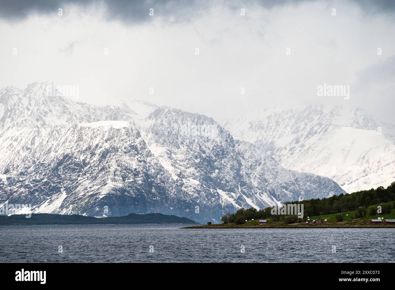 nordic landscape along the road from Alta to the Island of Mageroya ...