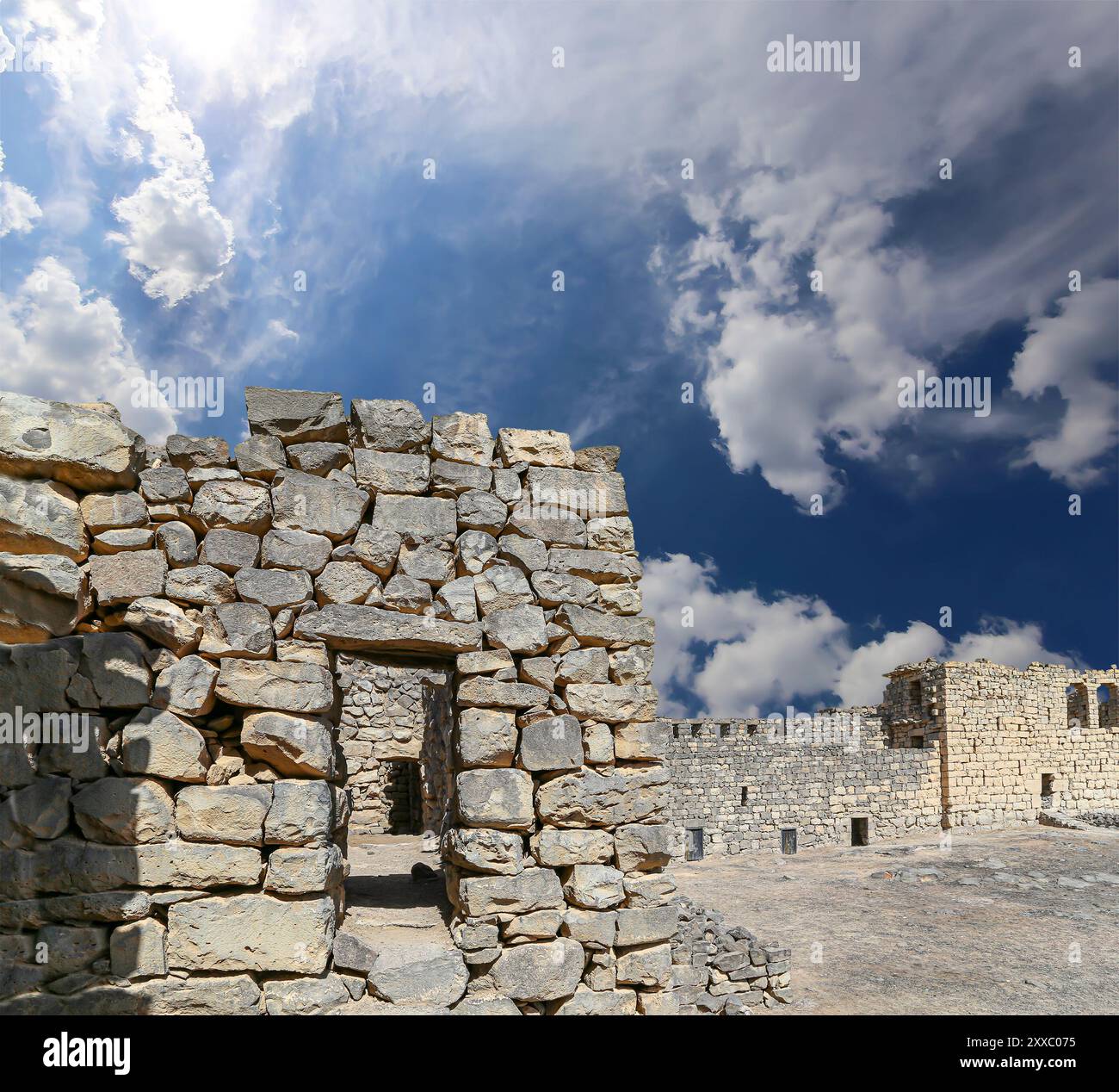 Ruins of Azraq Castle (Qasr al-Azraq) is a crusader castle (300AD ...