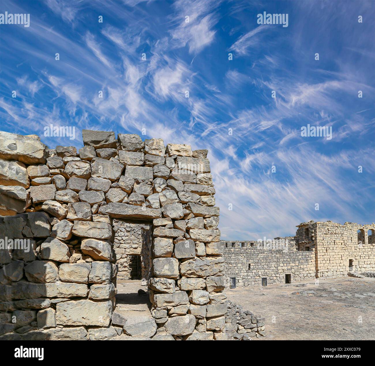 Ruins of Azraq Castle (Qasr al-Azraq) is a crusader castle (300AD ...