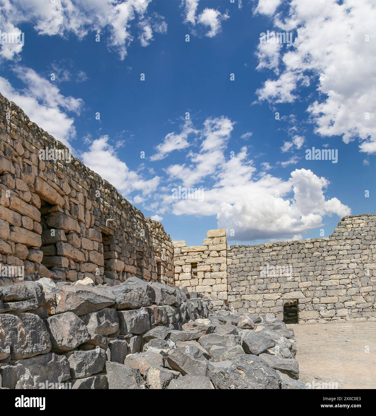 Ruins of Azraq Castle (Qasr al-Azraq) is a crusader castle (300AD ...