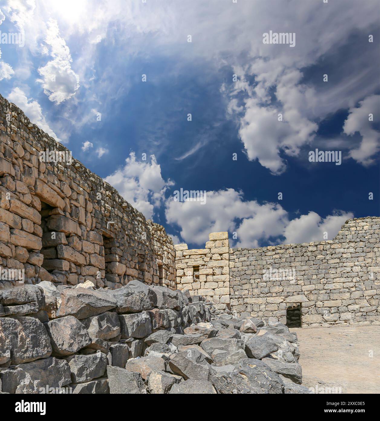 Ruins of Azraq Castle (Qasr al-Azraq) is a crusader castle (300AD ...