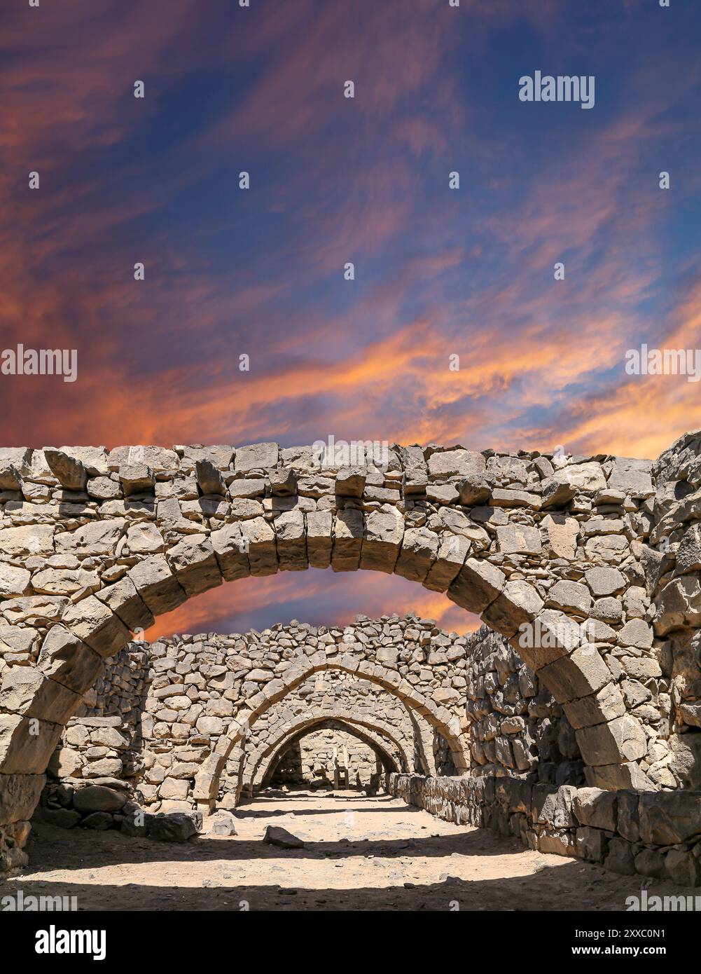 Ruins of Azraq Castle (Qasr al-Azraq) is a crusader castle (300AD ...