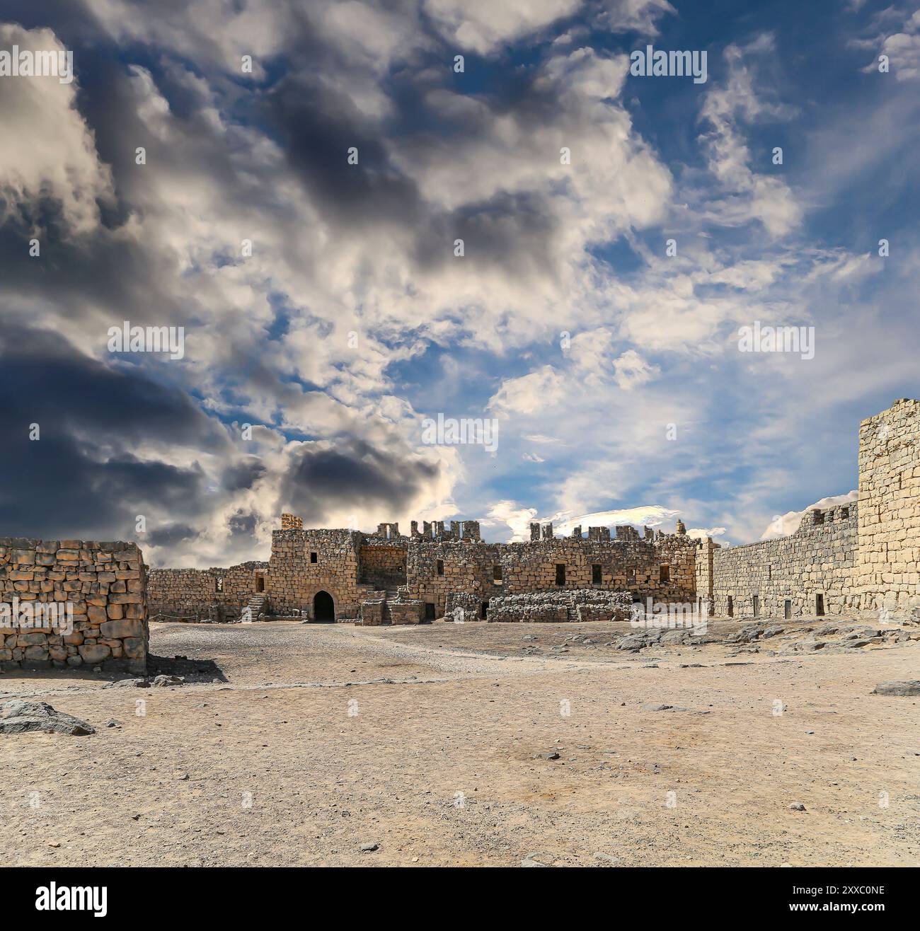Ruins of Azraq Castle (Qasr al-Azraq) is a crusader castle (300AD ...