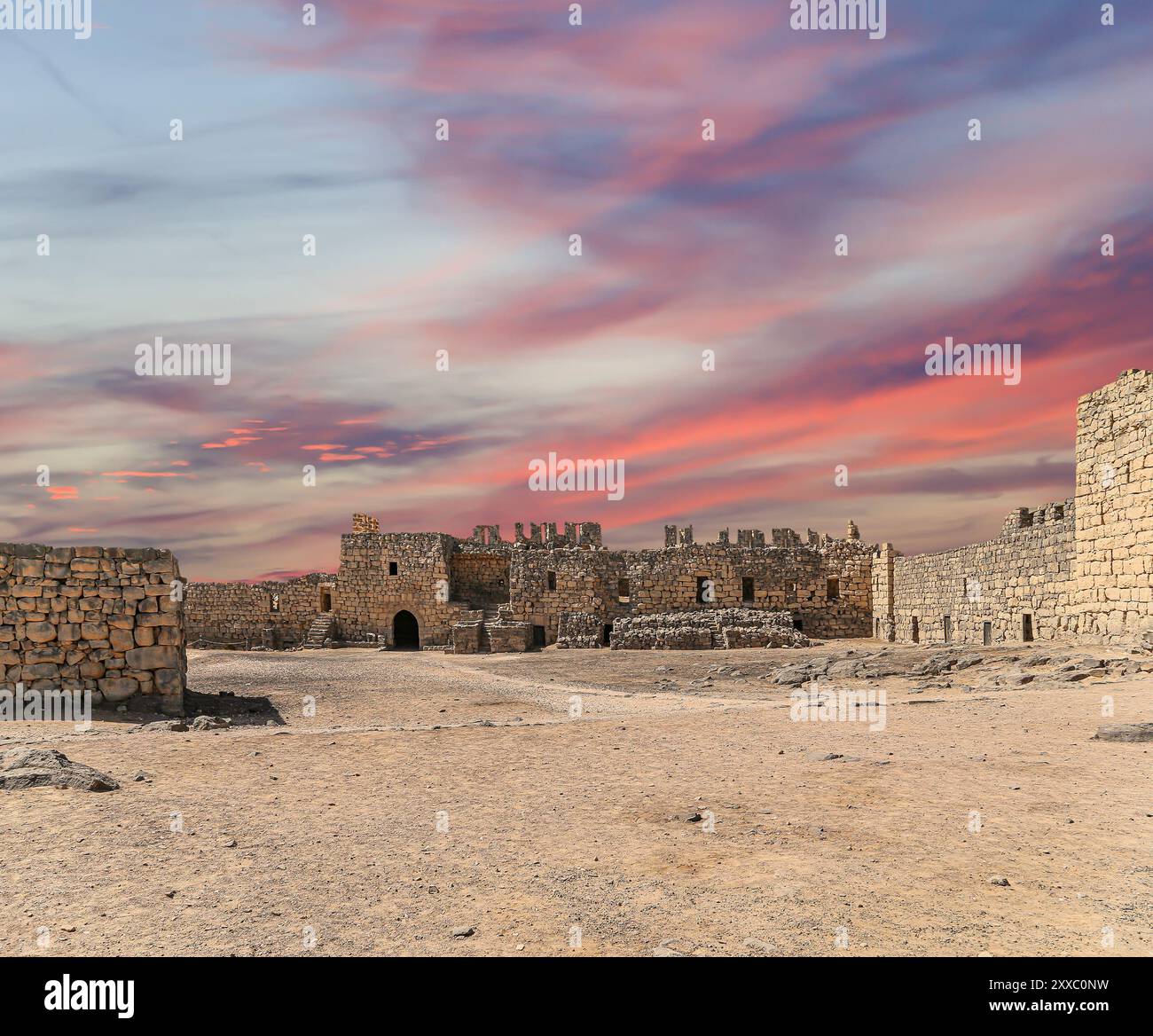 Ruins of Azraq Castle (Qasr al-Azraq) is a crusader castle (300AD ...