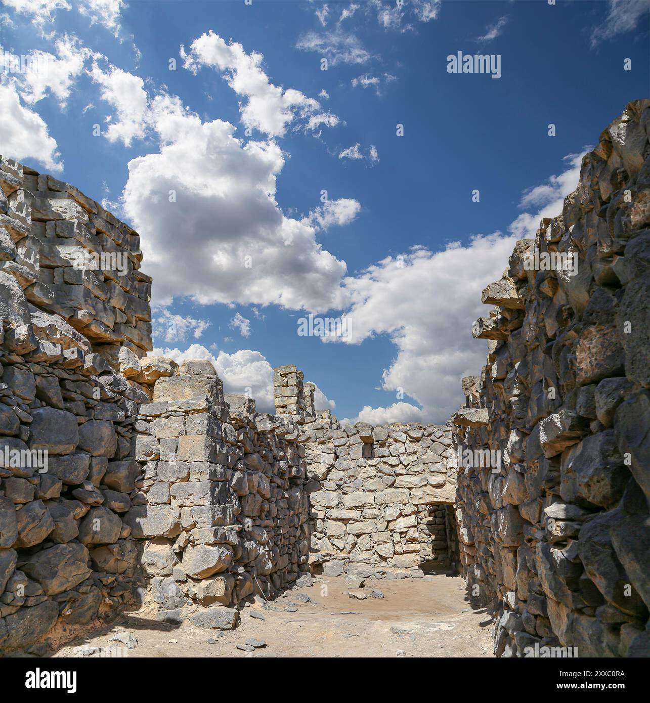 Ruins of Azraq Castle (Qasr al-Azraq) is a crusader castle (300AD ...