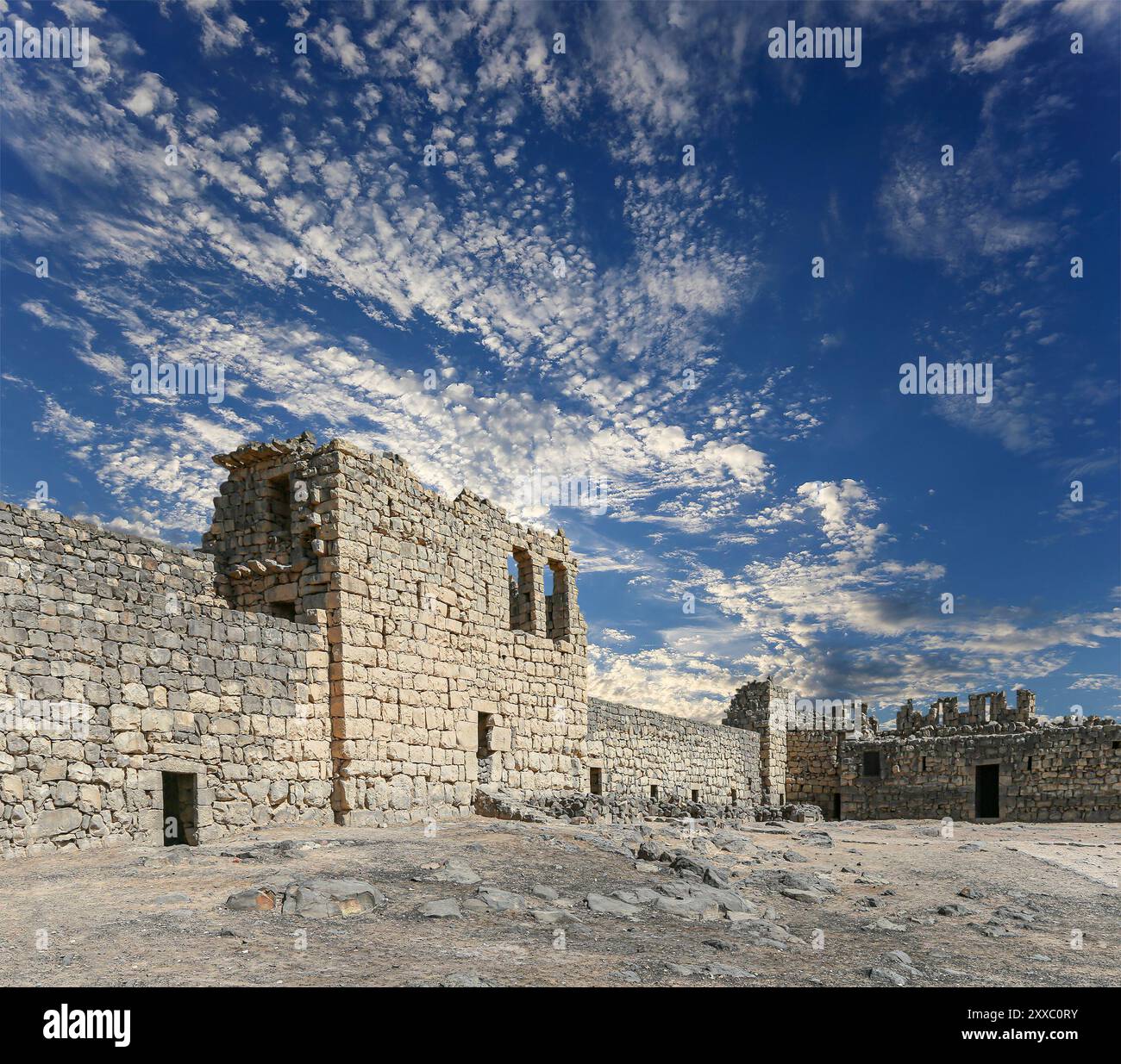 Ruins of Azraq Castle (Qasr al-Azraq) is a crusader castle (300AD ...