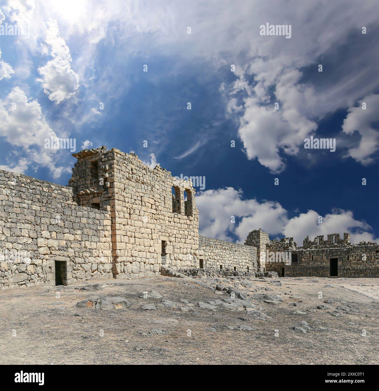 Ruins of Azraq Castle (Qasr al-Azraq) is a crusader castle (300AD ...
