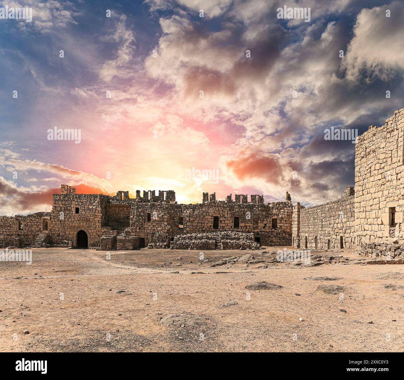 Ruins of Azraq Castle (Qasr al-Azraq) is a crusader castle (300AD ...