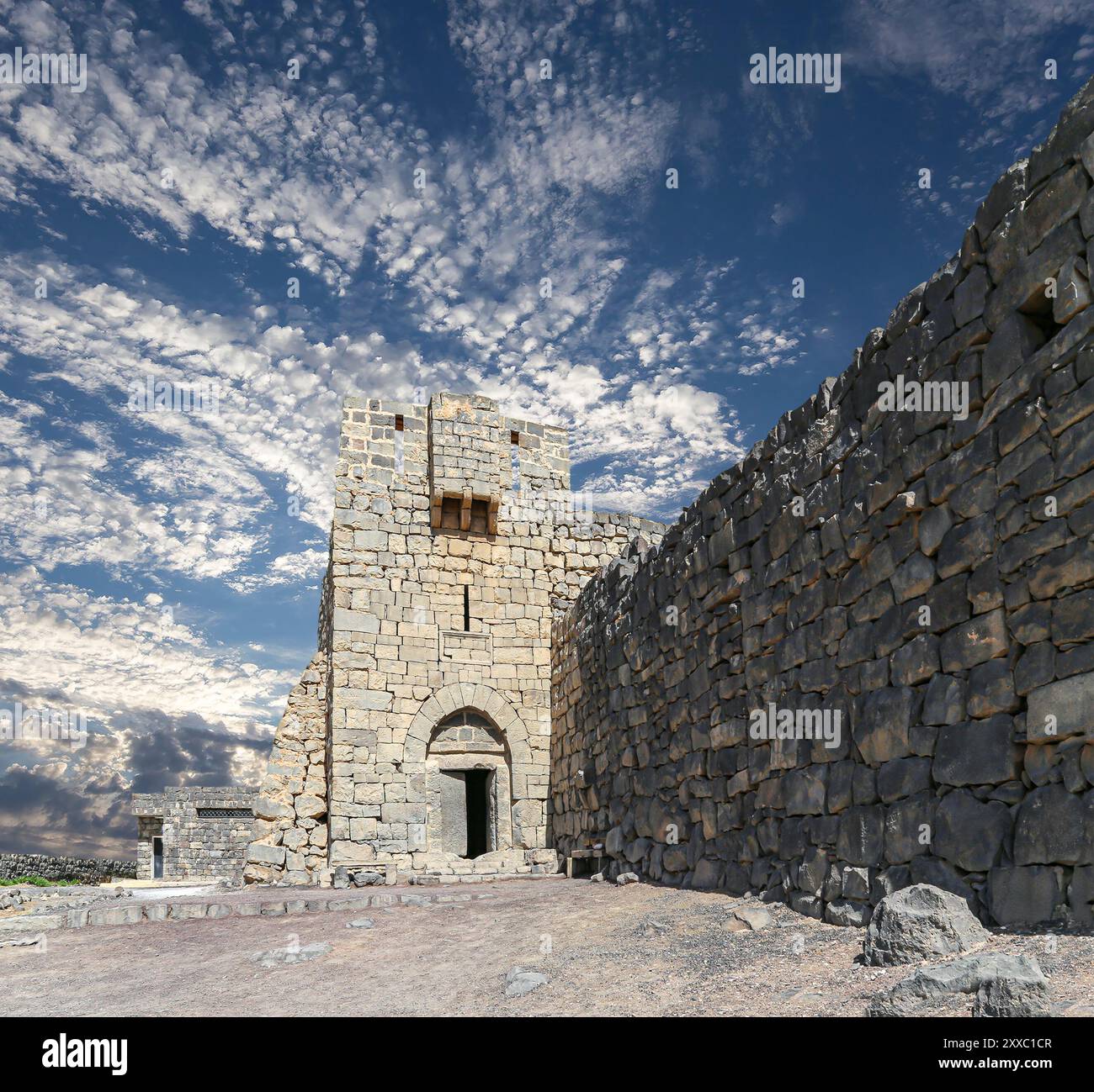 Ruins of Azraq Castle (Qasr al-Azraq) is a crusader castle (300AD ...