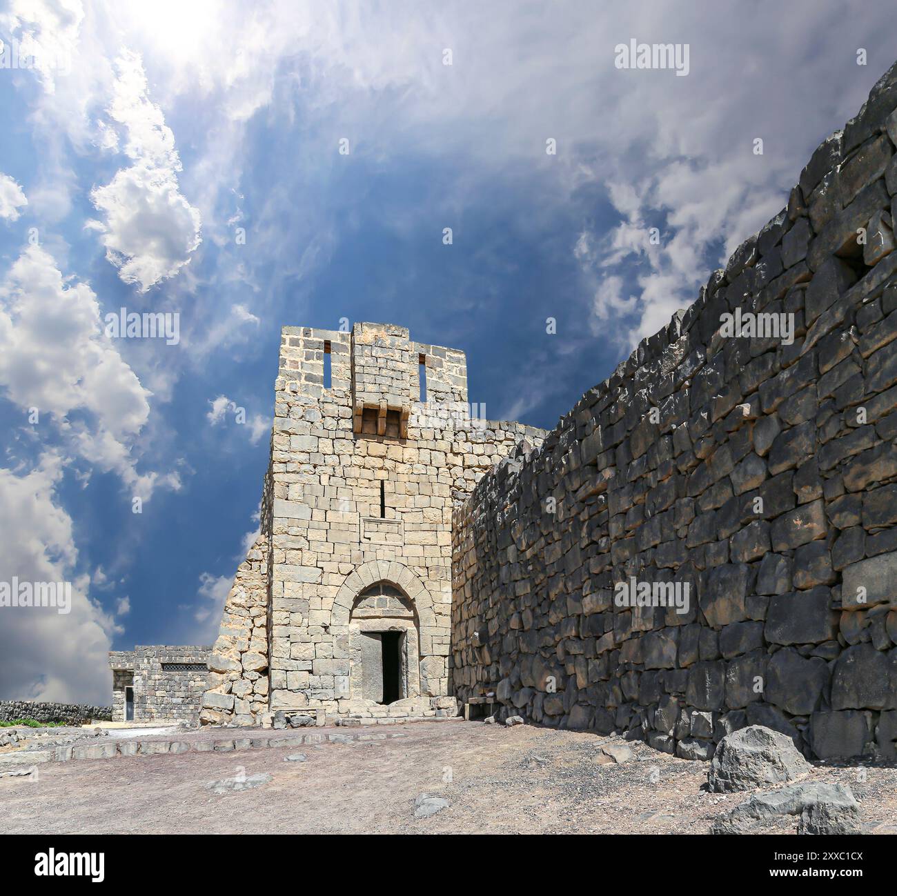 Ruins of Azraq Castle (Qasr al-Azraq) is a crusader castle (300AD ...