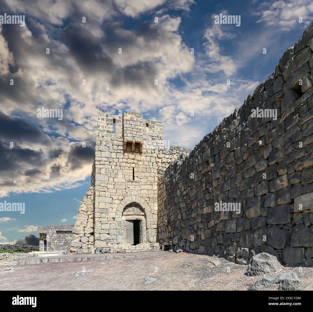 Ruins of Azraq Castle (Qasr al-Azraq) is a crusader castle (300AD ...