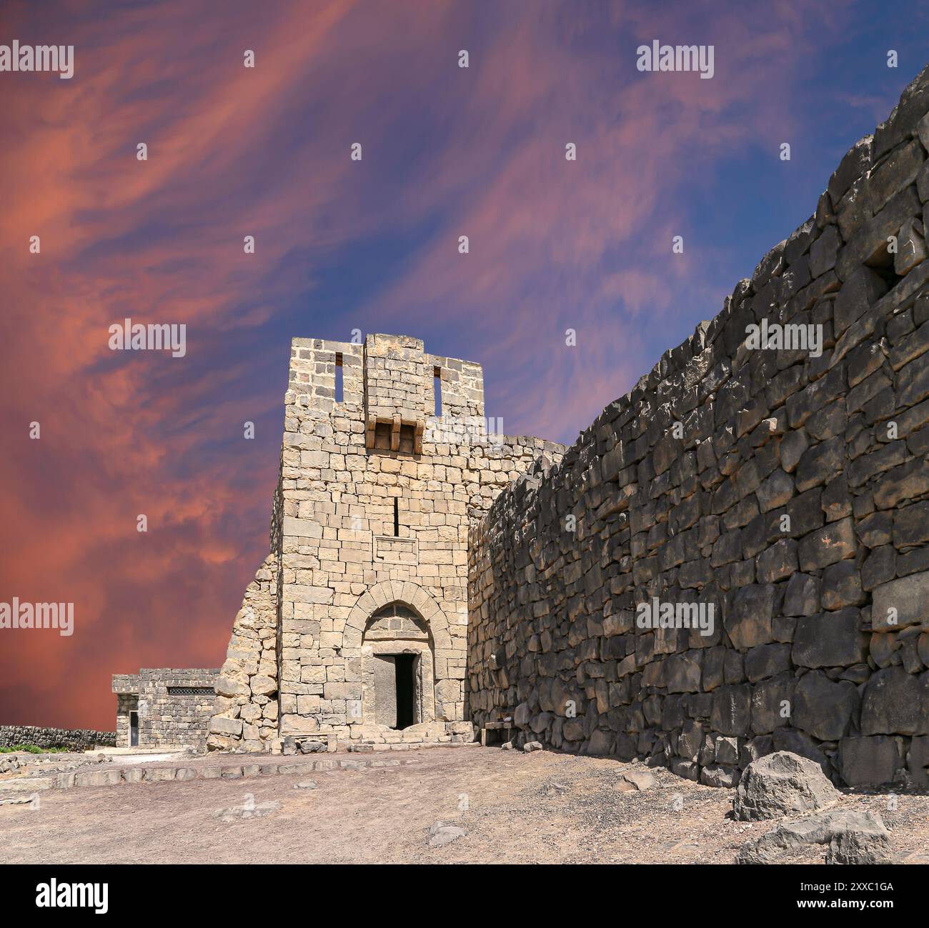 Ruins of Azraq Castle (Qasr al-Azraq) is a crusader castle (300AD ...