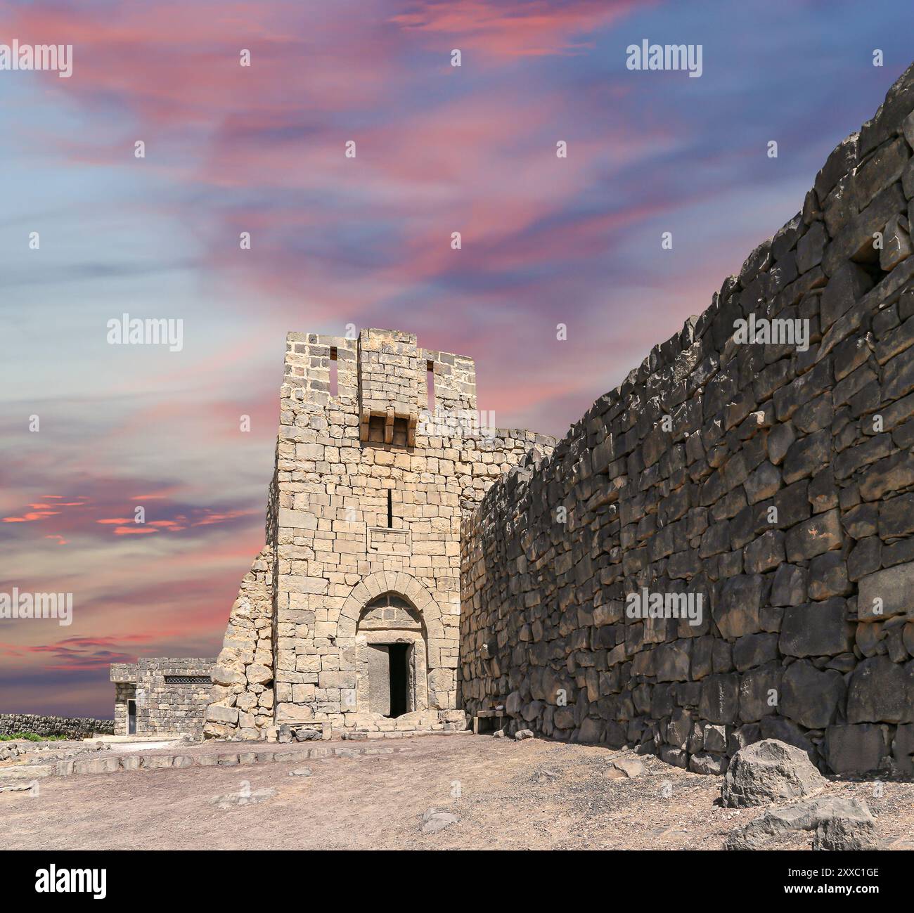 Ruins of Azraq Castle (Qasr al-Azraq) is a crusader castle (300AD ...