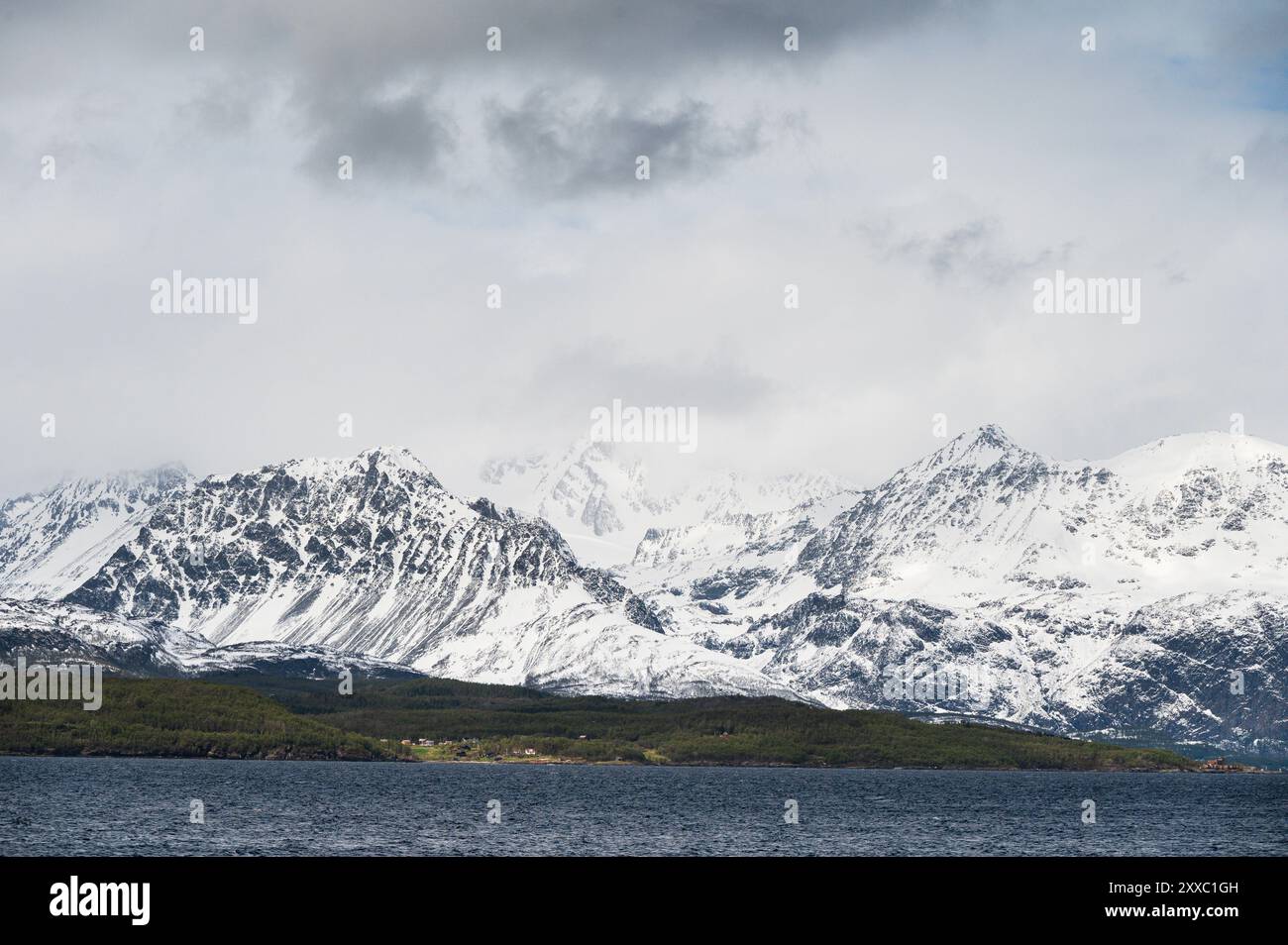nordic landscape along the road from Alta to the Island of Mageroya ...