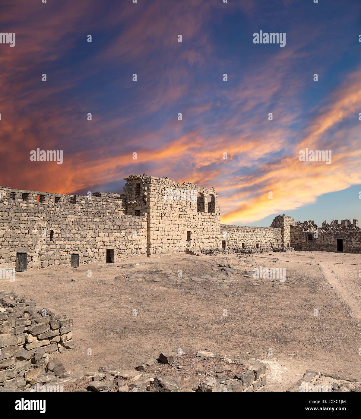 Ruins of Azraq Castle (Qasr al-Azraq) is a crusader castle (300AD ...