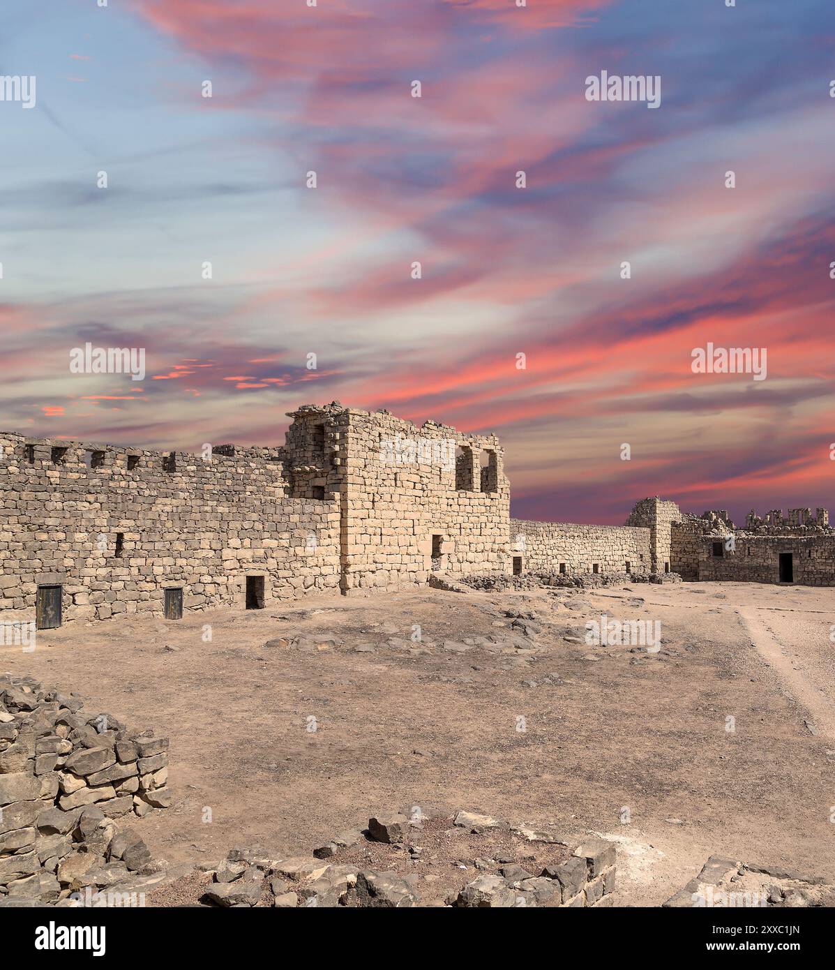 Ruins of Azraq Castle (Qasr al-Azraq) is a crusader castle (300AD ...