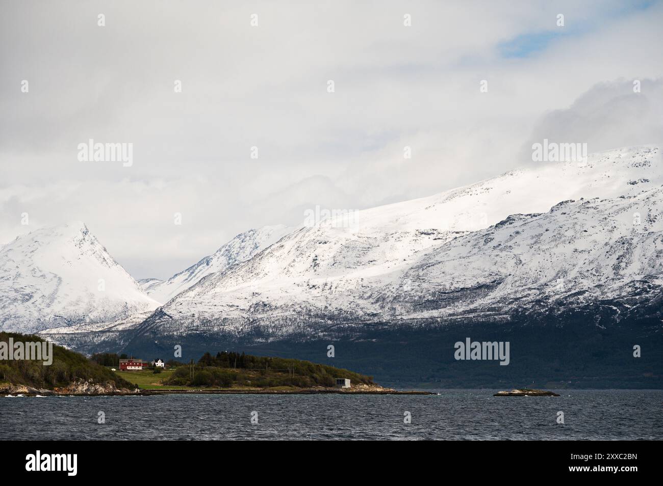 nordic landscape along the road from Alta to the Island of Mageroya ...