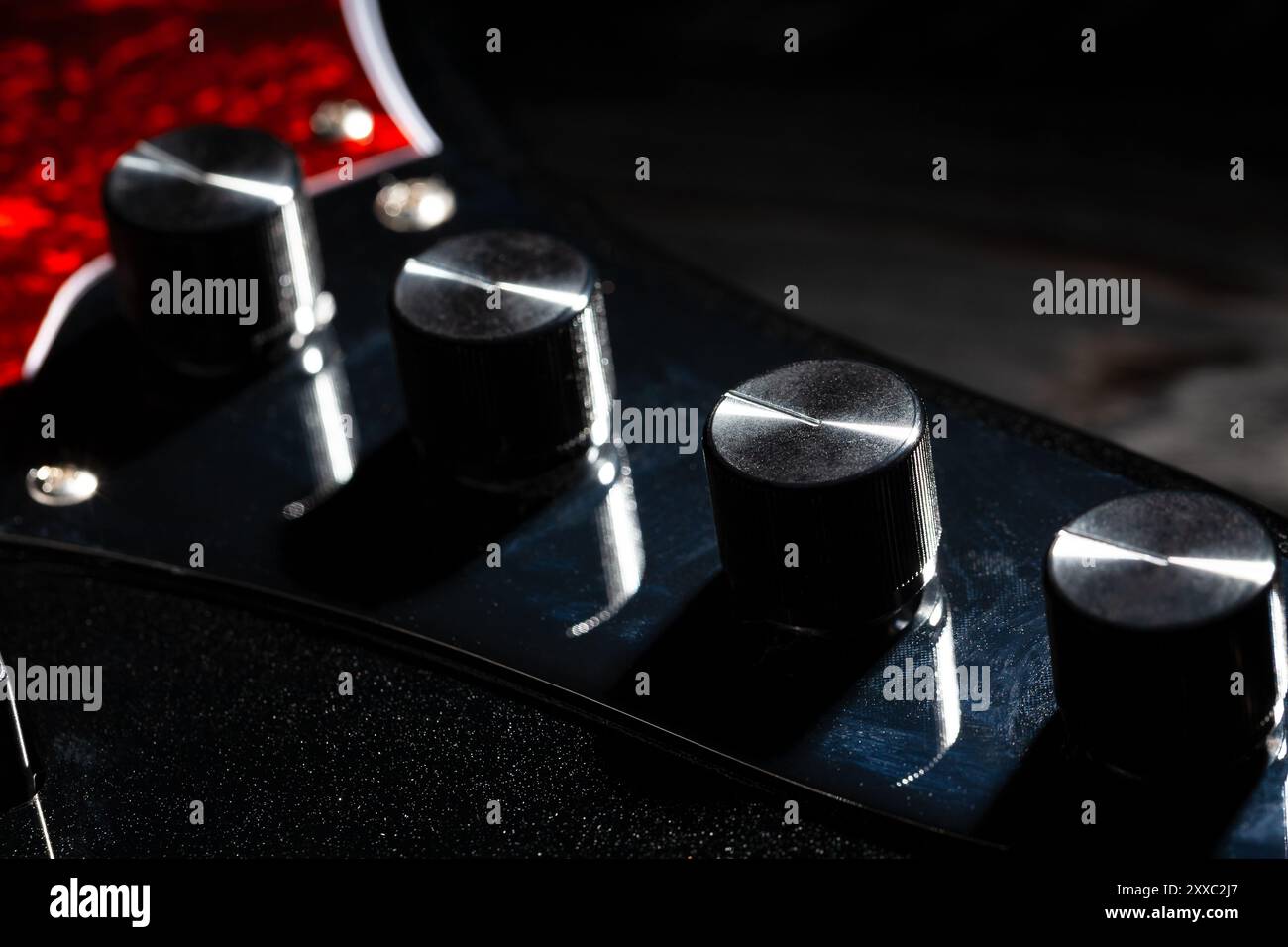 bass guitar preamp knobs macro closeup Stock Photo - Alamy
