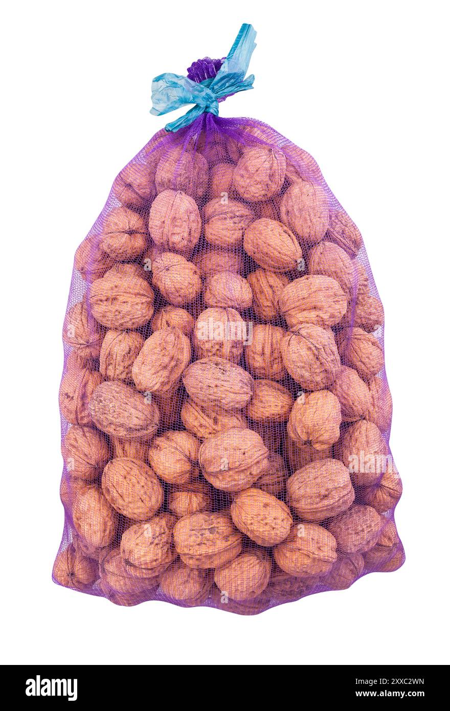 walnuts sack path isolated on white Stock Photo - Alamy