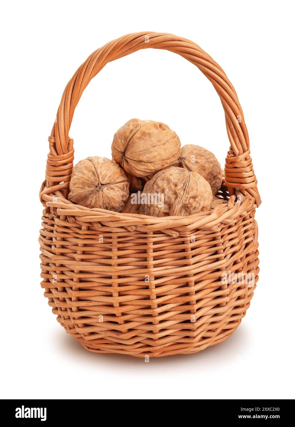 walnuts basket path isolated on white Stock Photo - Alamy