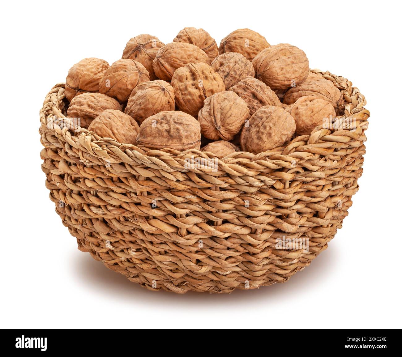 walnuts basket path isolated on white Stock Photo - Alamy