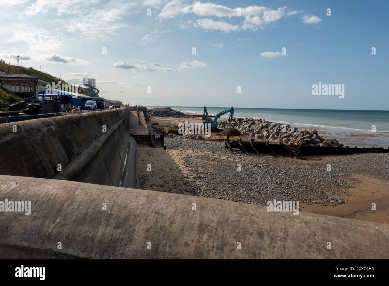 Cromer Rock Armour sea defence project Stock Photo - Alamy