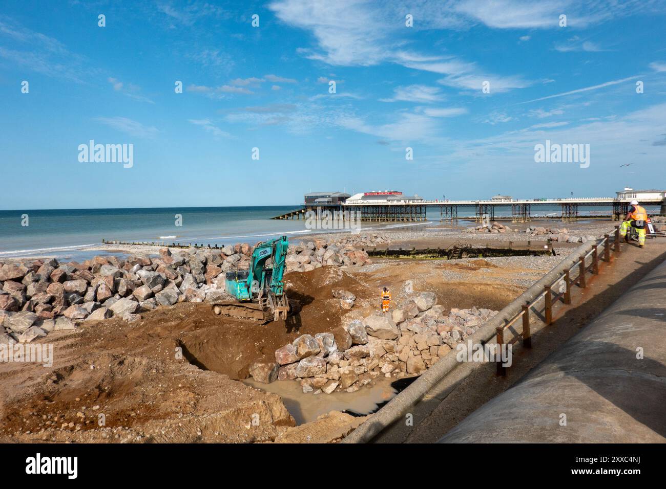Cromer Rock Armour sea defence project Stock Photo - Alamy
