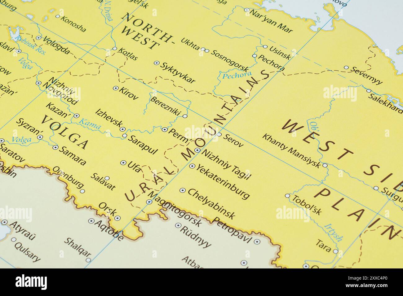 Ural mountains maps cartography geography ural hi-res stock photography ...