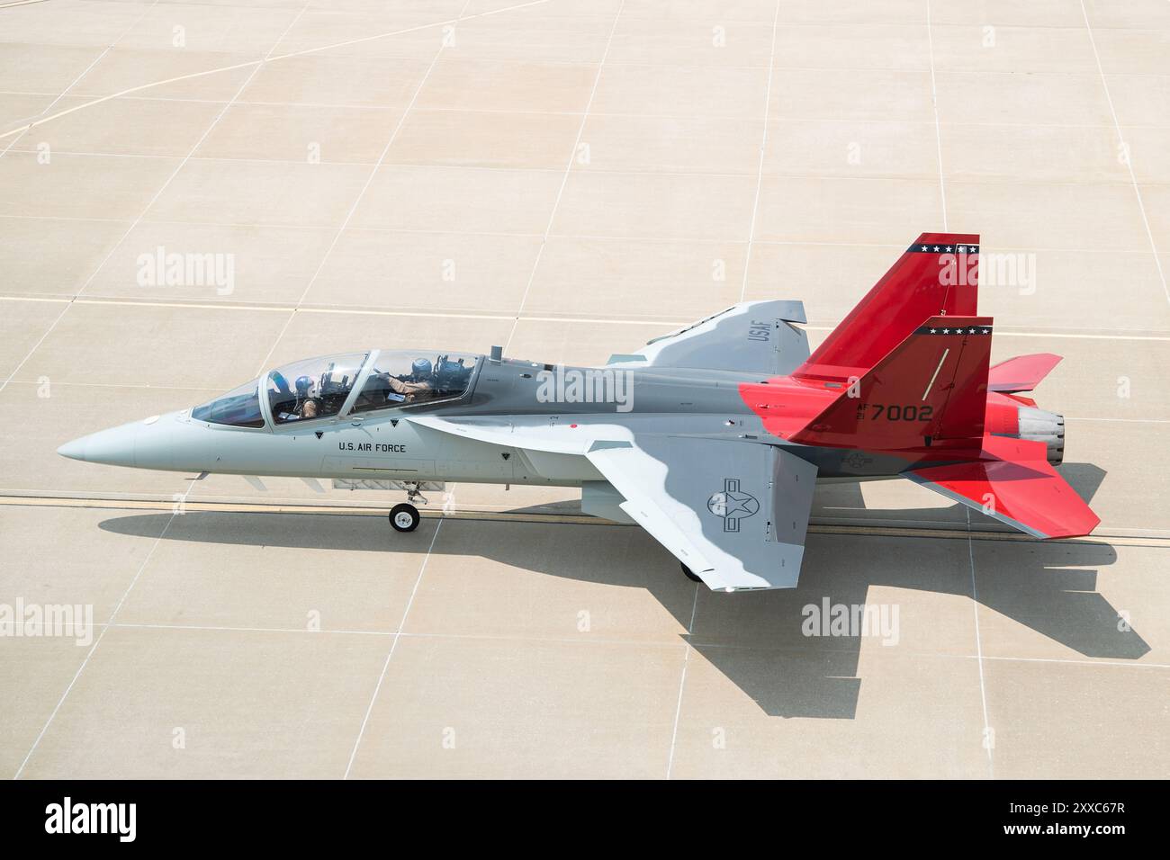Boeing test pilots conduct taxi tests of the T-7A Red Hawk at the ...
