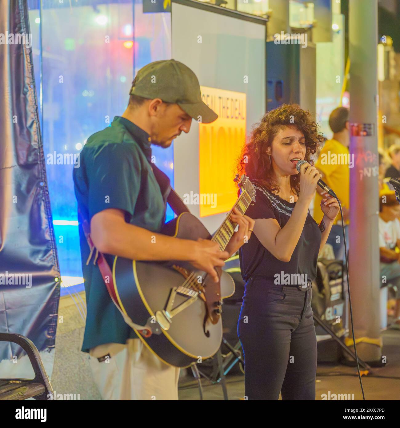 Haifa, Israel - August 22, 2024: Singer Daniella Turgeman sings to the ...