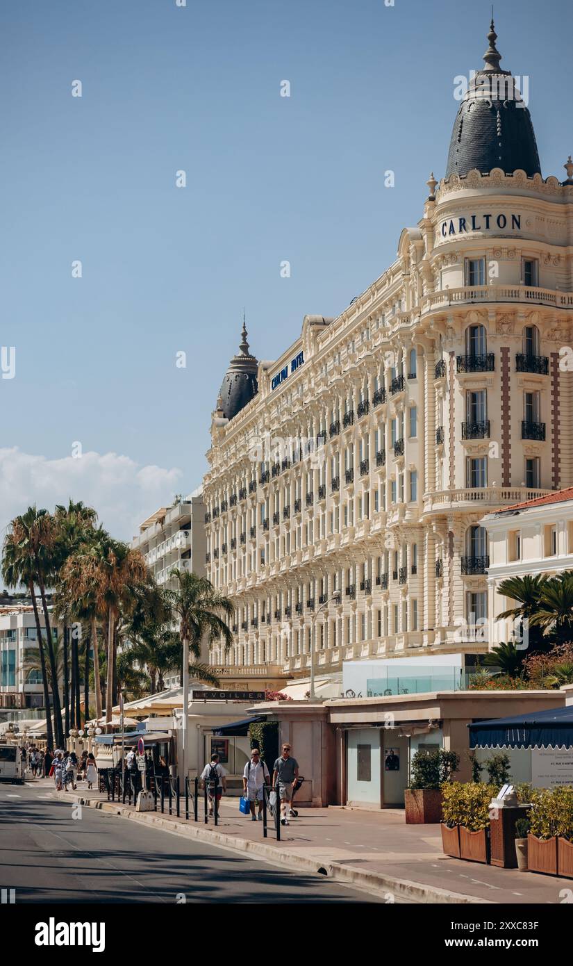 Cannes, France - August 1, 2024: View of the famous Carlton Hotel in ...