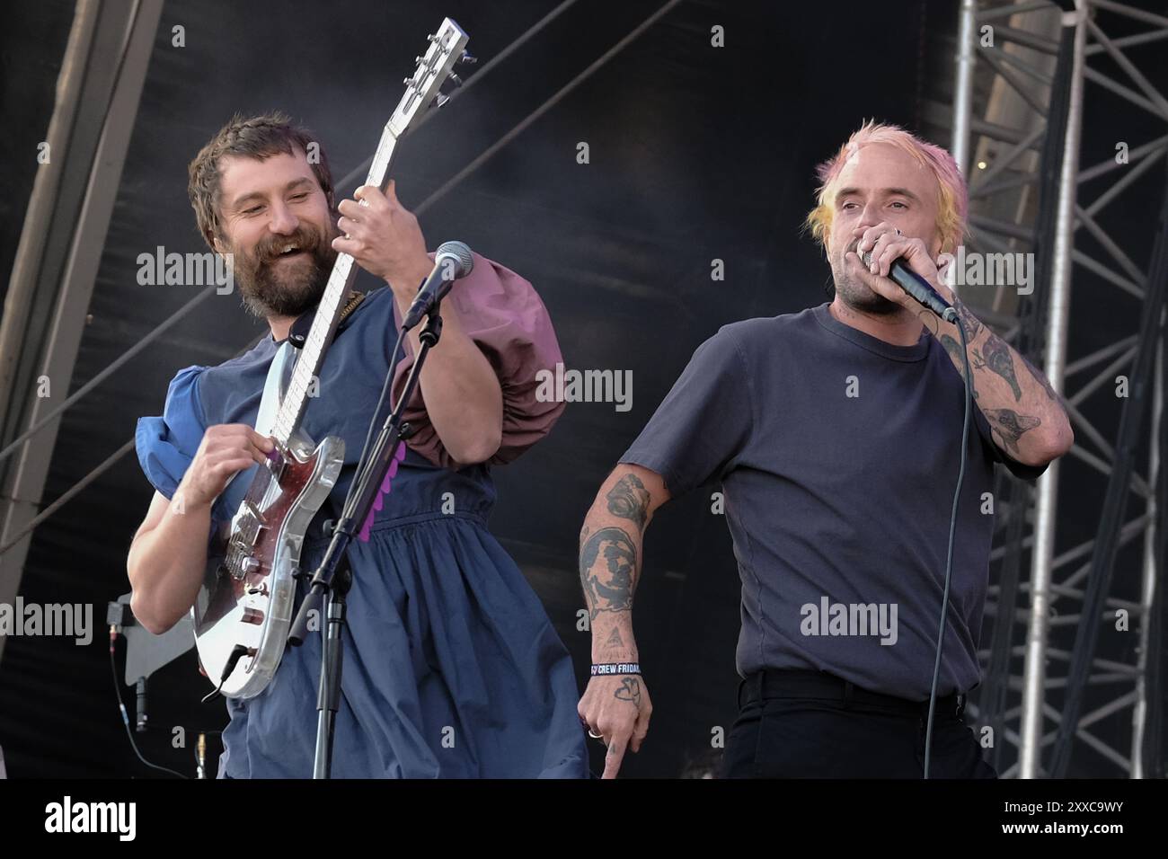 Southsea, UK. 23rd Aug, 2024. Guitarist Mark Bowen and British singer ...