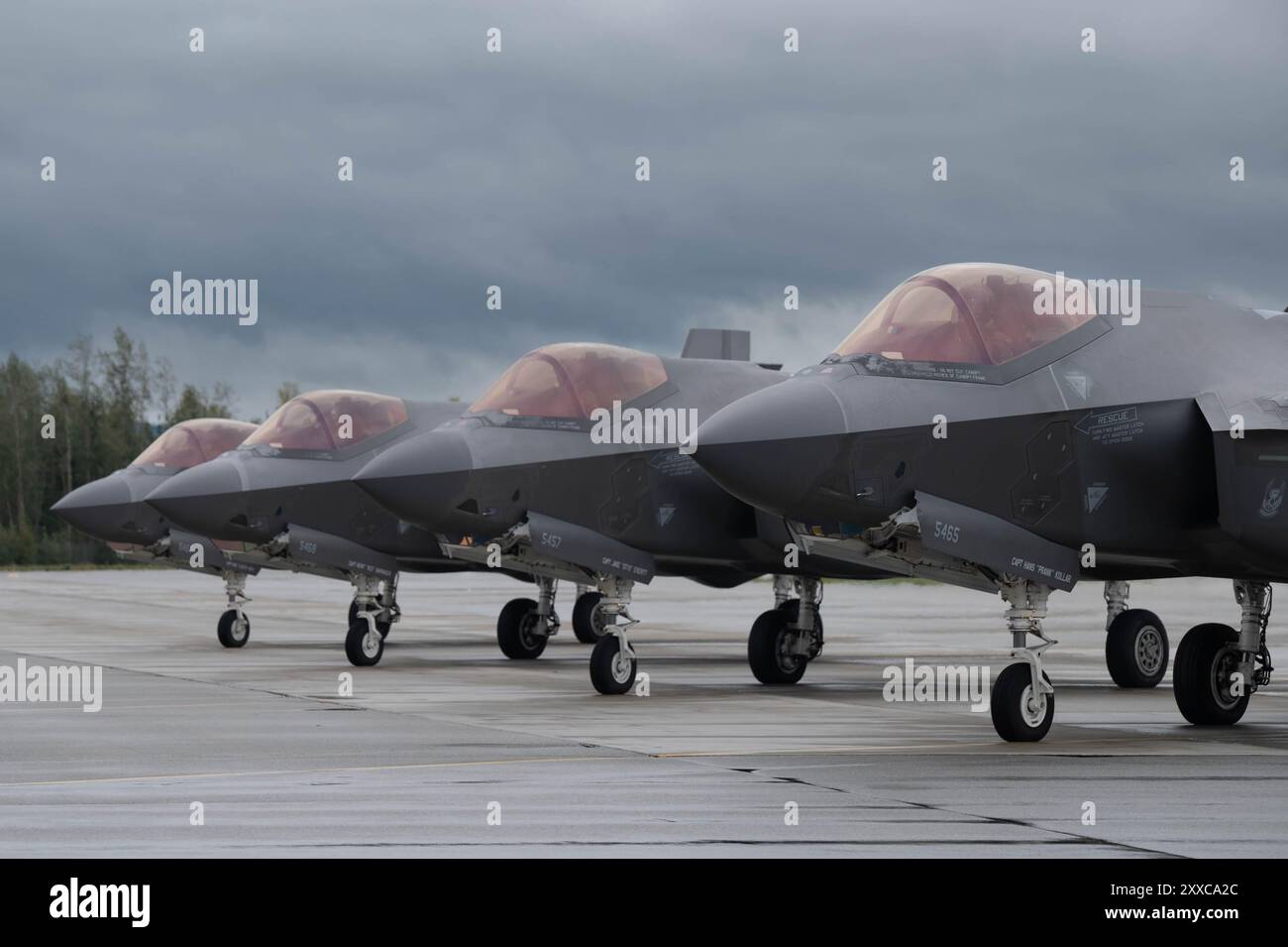 Four F-35A Lightning II’s, assigned to the 355th Fighter Squadron ...