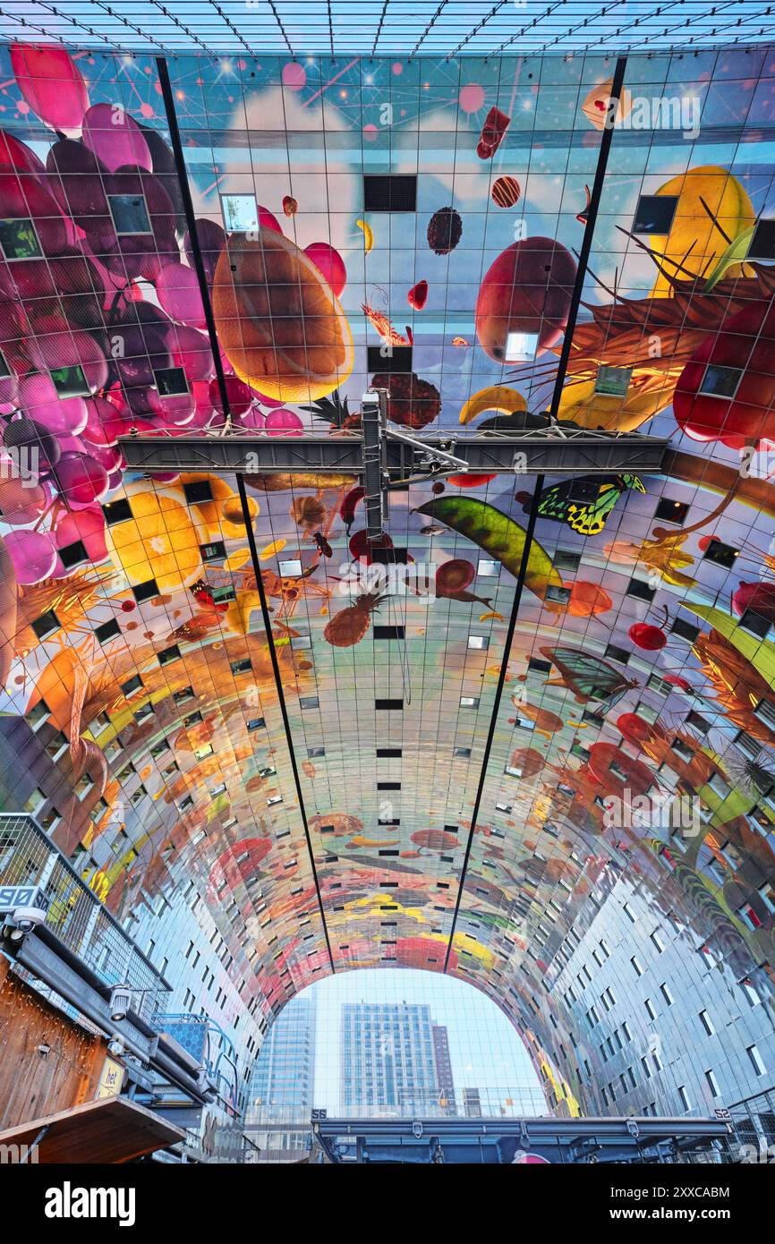 Rotterdam, Netherlands, The Markthal, a residential and office building ...