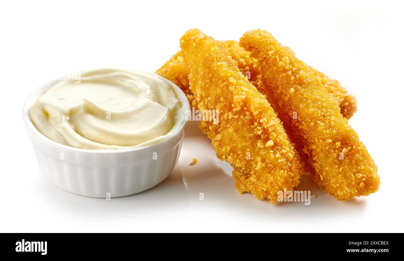 fried chicken nuggets and dip sauce isolated on white background Stock ...