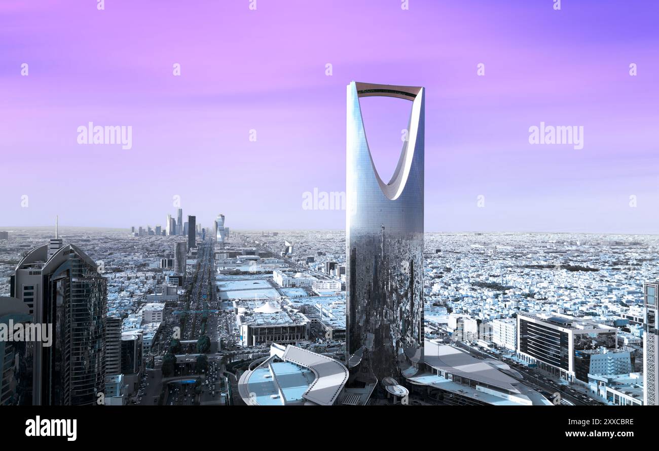 Arial view of Riyadh City Saudi Arabia .Aerial panorama of downtown of ...