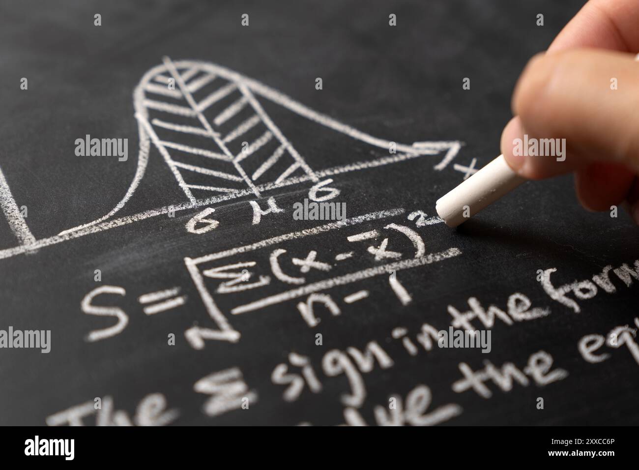 Mathematics standard deviation graph and formula Stock Photo - Alamy