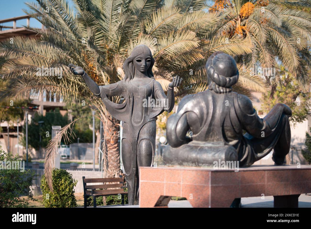 A sculpture of Scheherazade and King Shahrayar, inspired by a story in ...