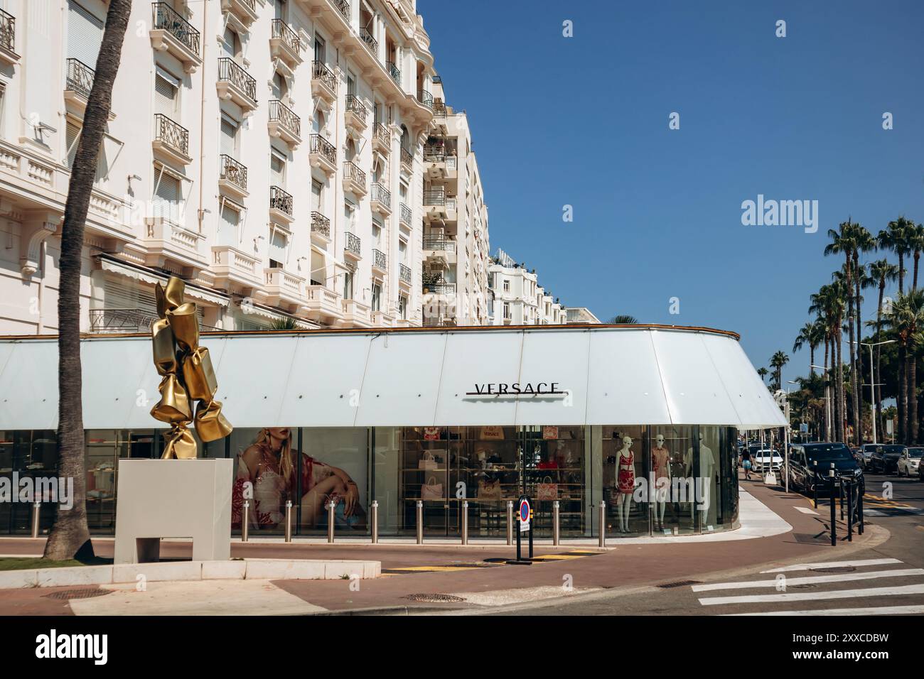 Cannes, France - August 1, 2024: Facade of the Versace boutique in ...