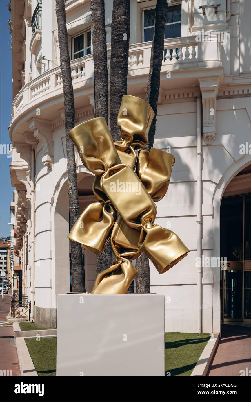 Cannes, France - August 1, 2024: Sculpture by Laurence JENK in the form ...