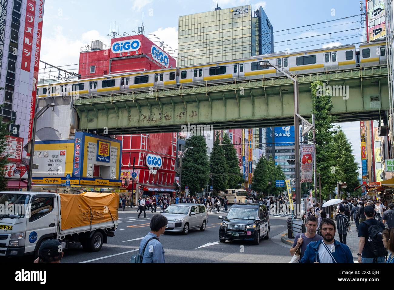 Train Bridge Crossing through Akihabara Tokyo Japan Stock Photo - Alamy