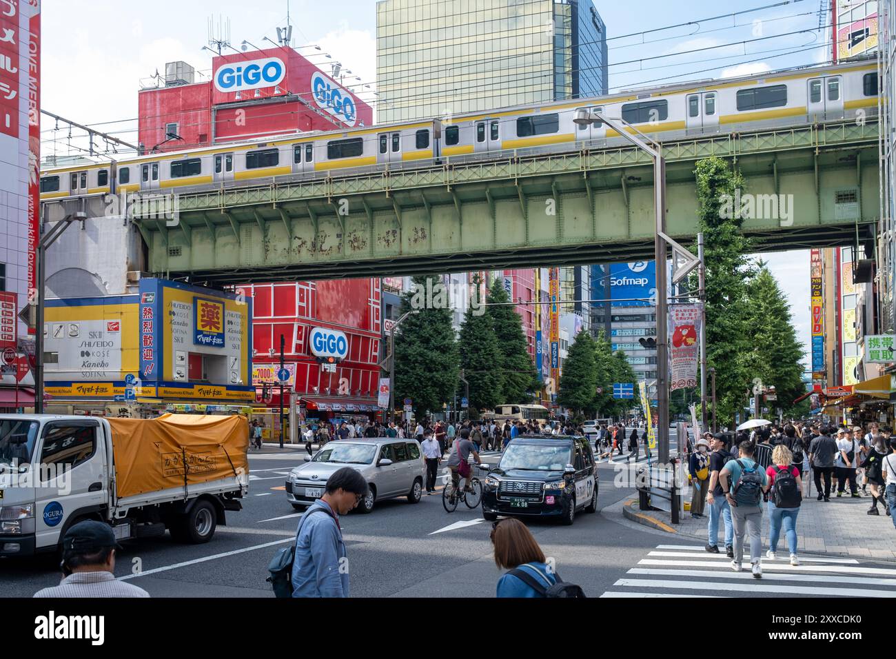 Train Bridge Crossing through Akihabara Tokyo Japan Stock Photo - Alamy