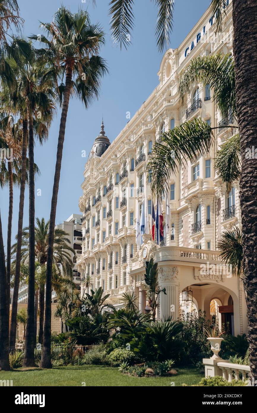 Cannes, France - August 1, 2024: View of the famous Carlton Hotel in ...