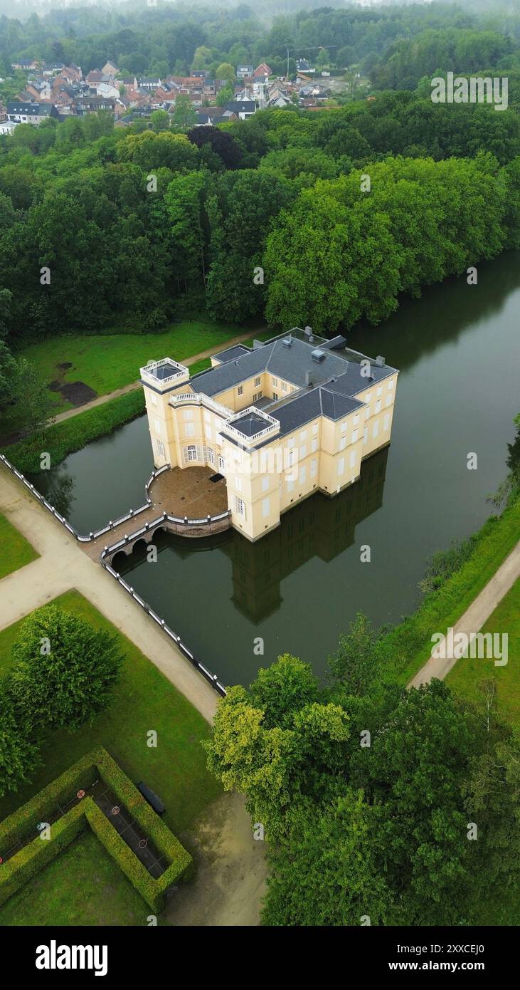 drone photo Ursel castle Belgium europe Stock Photo - Alamy