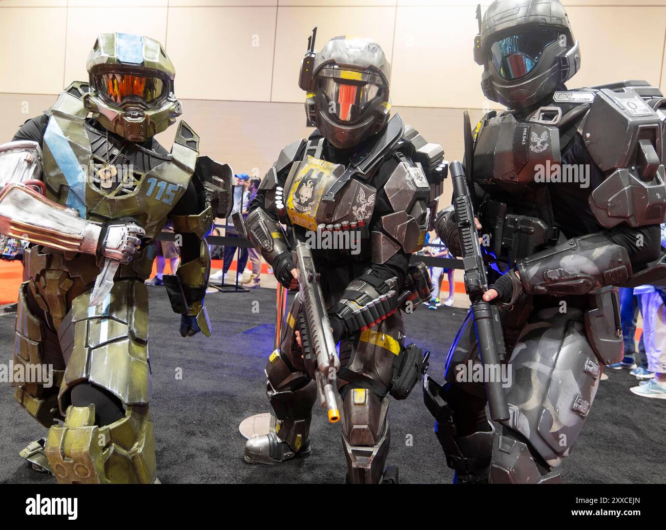 Toronto, Canada. 23rd Aug, 2024. Cosplayers pose for photos during the ...